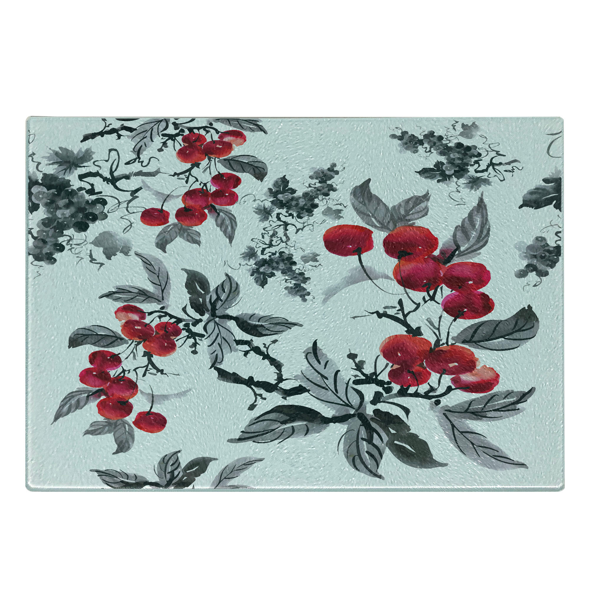 Ambesonne Rowan Tempered Glass Cutting Board Mountain Ashes Art Ruby ...