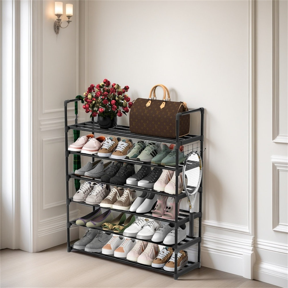 Rebrilliant 6-Layer Metal Shoe Rack, Adjustable Shoe Rack Storage ...
