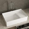 DeerValley Perch 24" X 15" Square Ceramic White Vessel Sink Bathroom ...