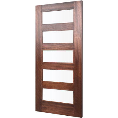 Waydoor 80'' Glass Wood Front Entry Doors & Reviews | Wayfair