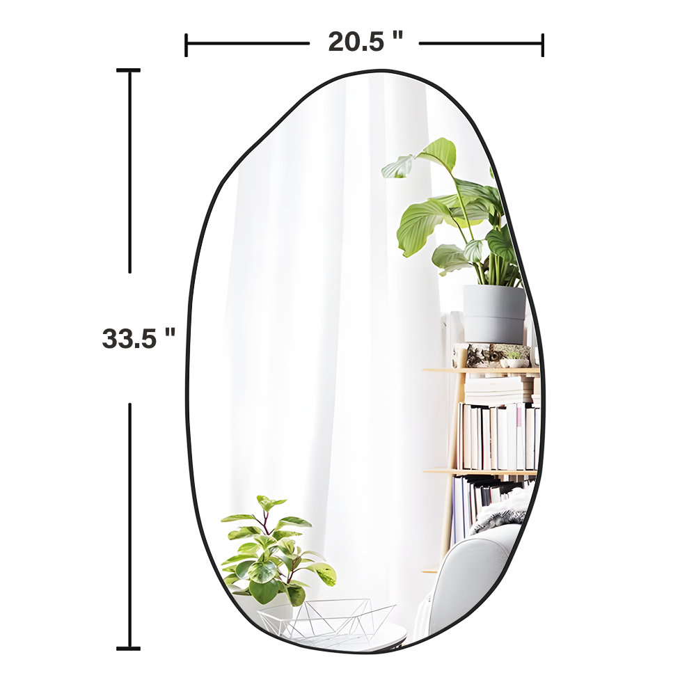 Wrought Studio Denzelle Irregular Wall Mirror, Large and Asymmetric ...
