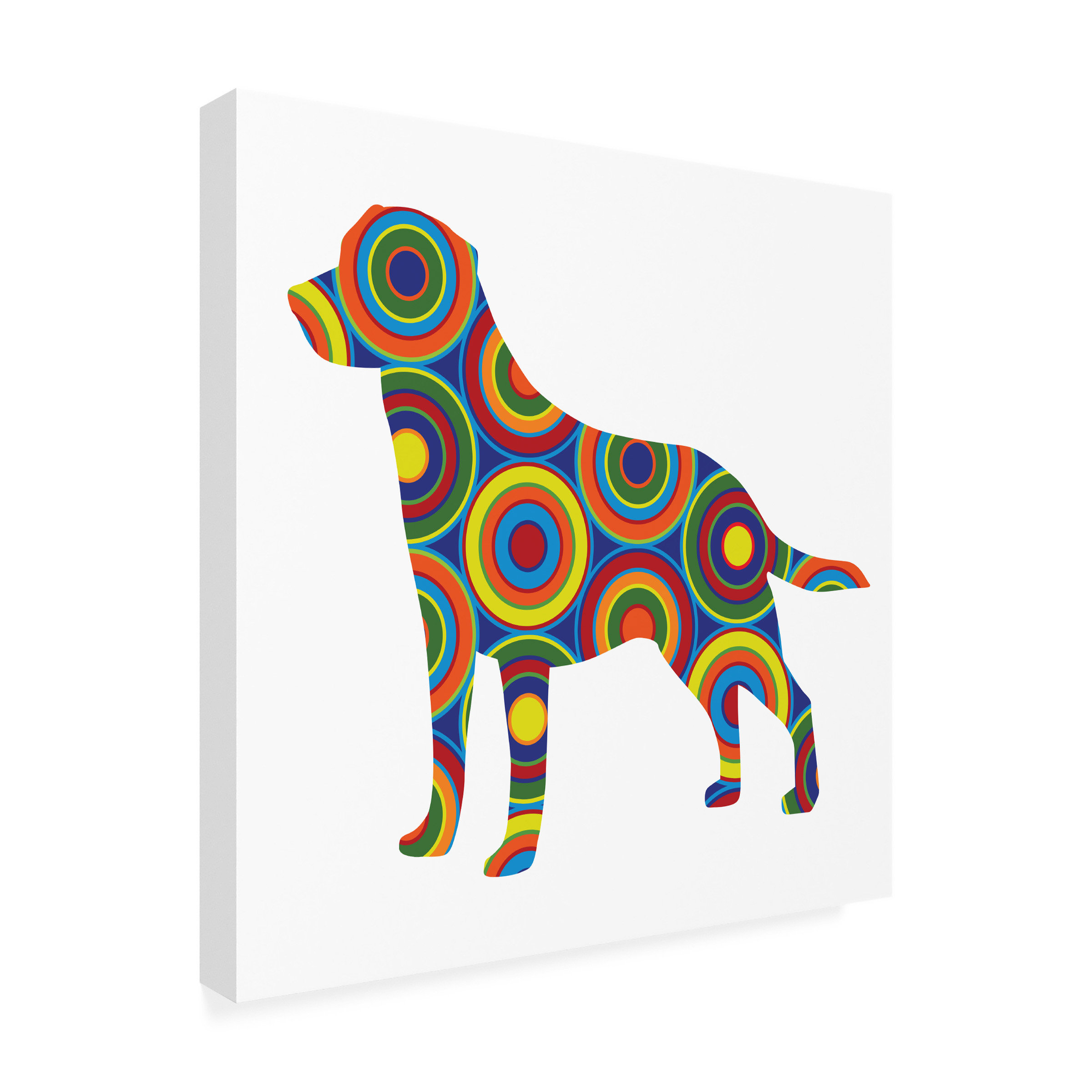 Latitude Run® Labrador Abstract Circles by Ron Magnes - Wrapped Canvas ...