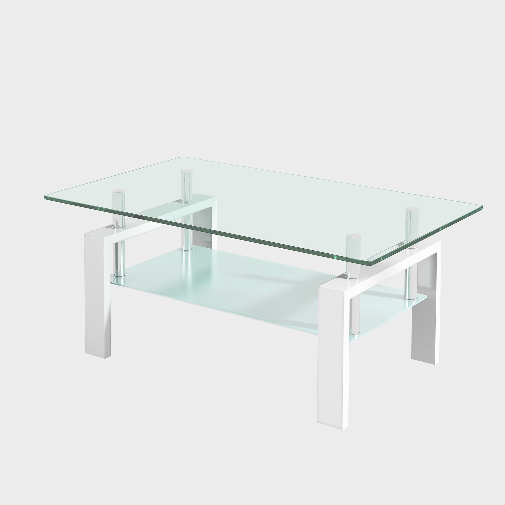 Wrought Studio™ Clear 2-layer Tempered Glass Living Room Table, 41.93 ...
