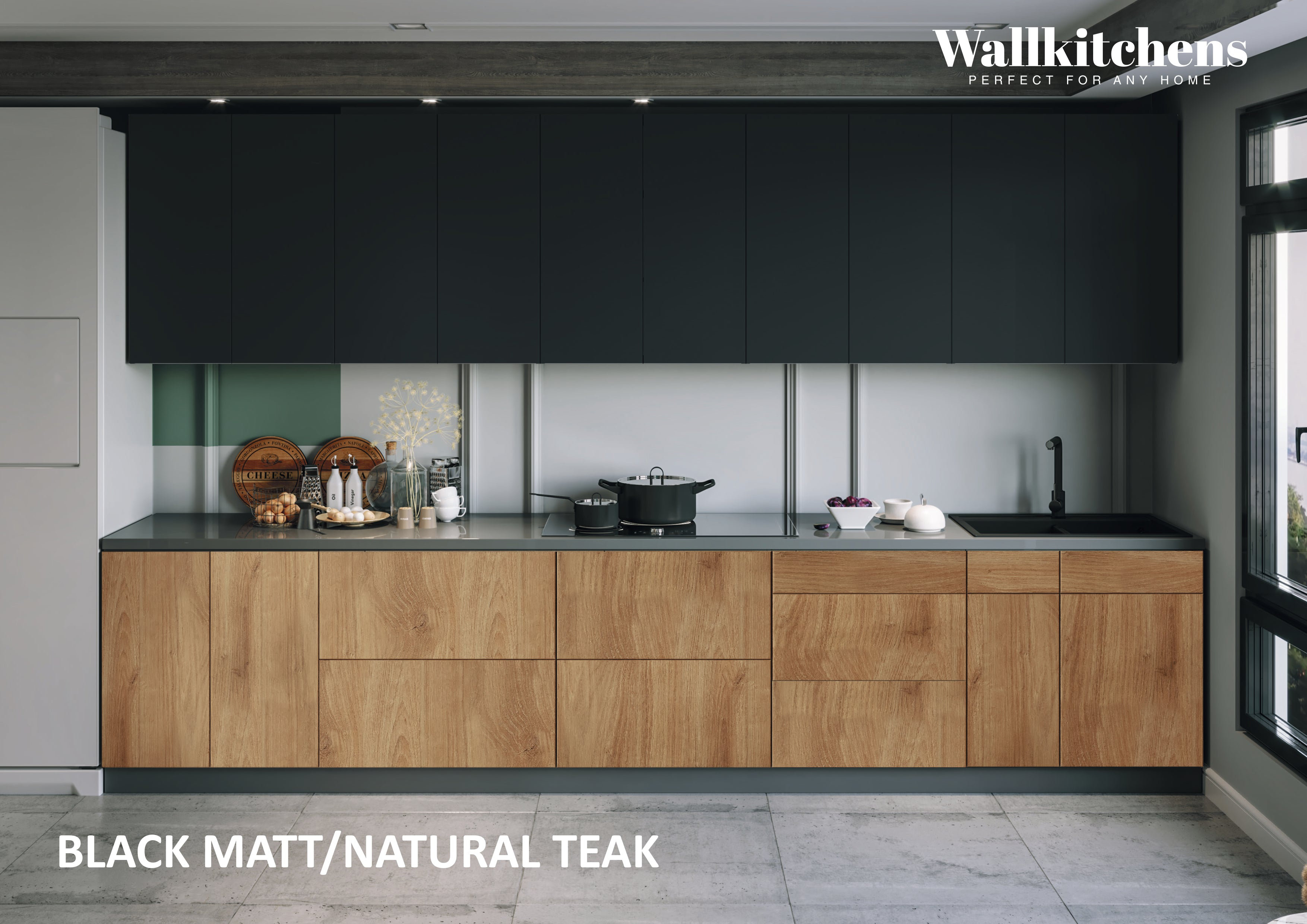 WALLKITCHENS 153'' W x 96'' H Medium Density Fiberboard (MDF) Full ...