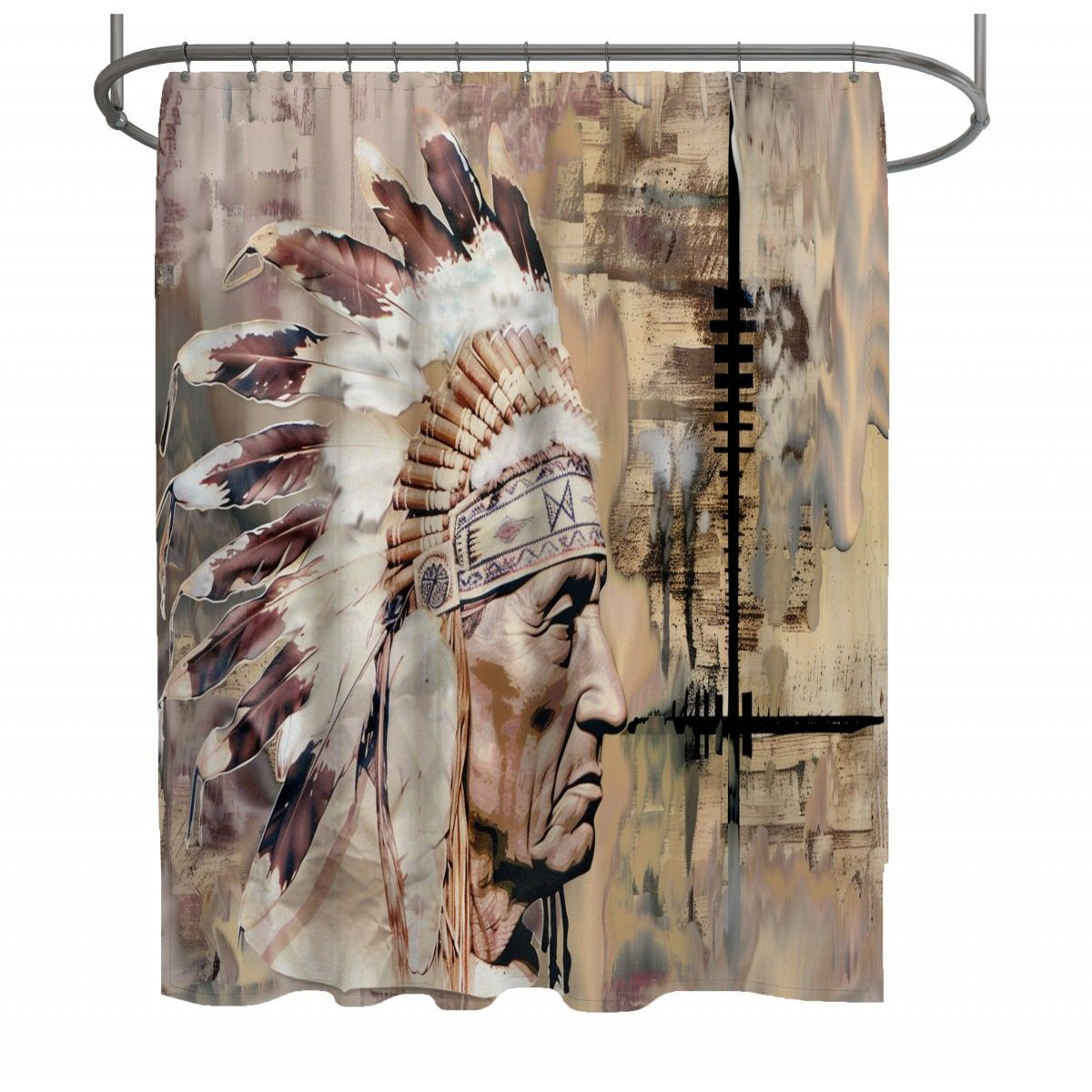 VisionDecor Abstract Fluid Dynamic Native American Shower Curtain ...
