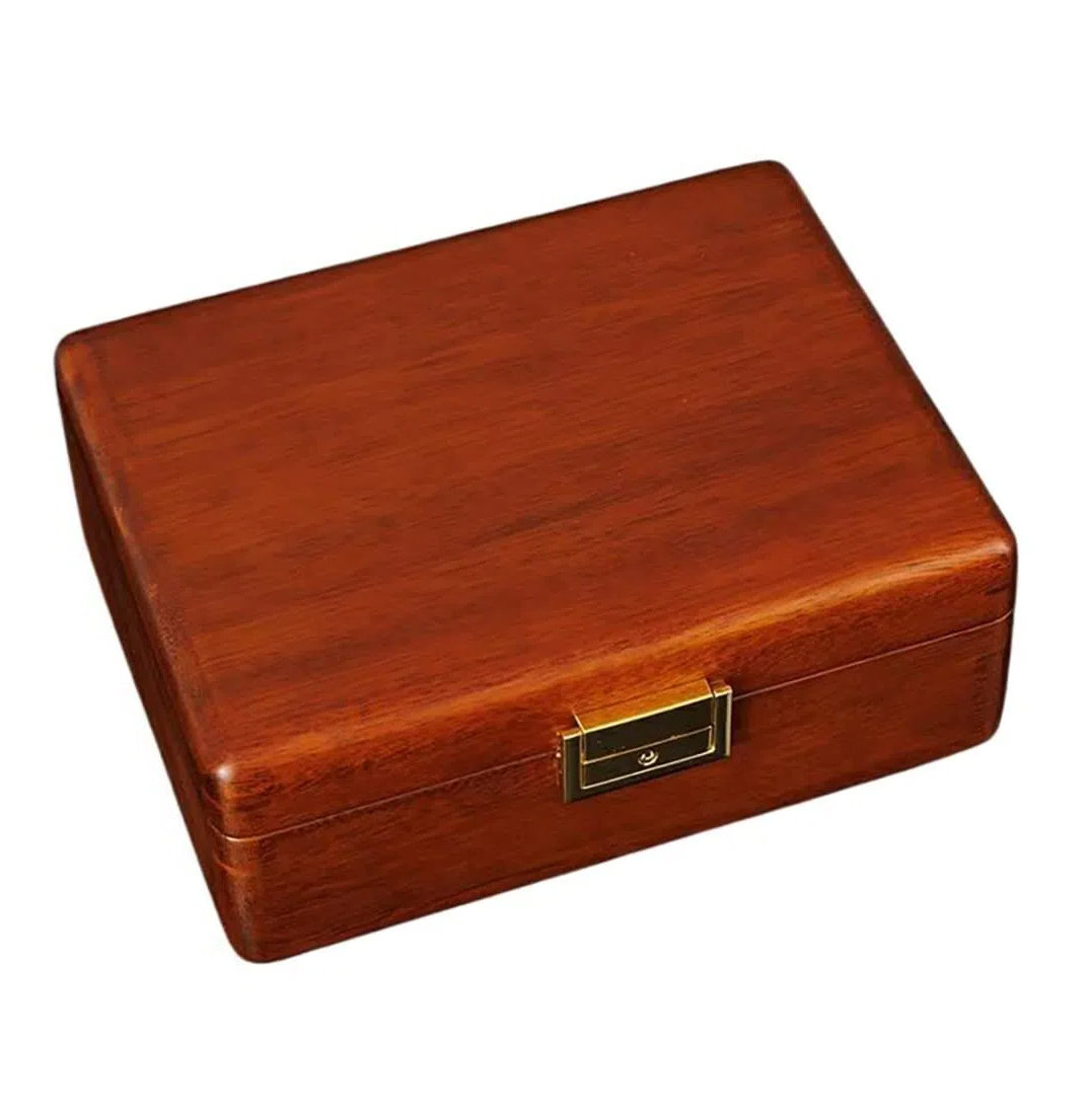 Hokku Designs 2-Layer Solid Walnut Wooden Jewelry Box with Lock and Key ...