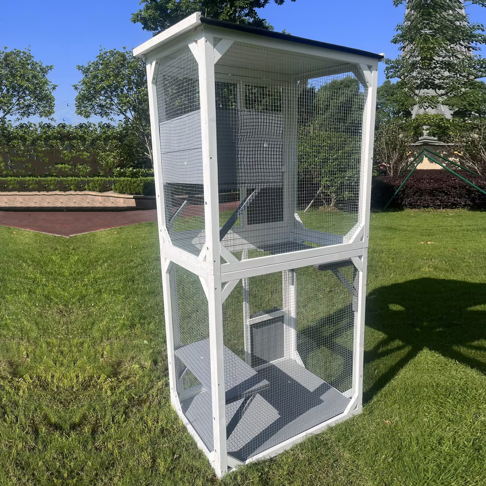 Tucker Murphy Pet™ Large Cat Cage With Elevated Rest Box Cat Playpen ...