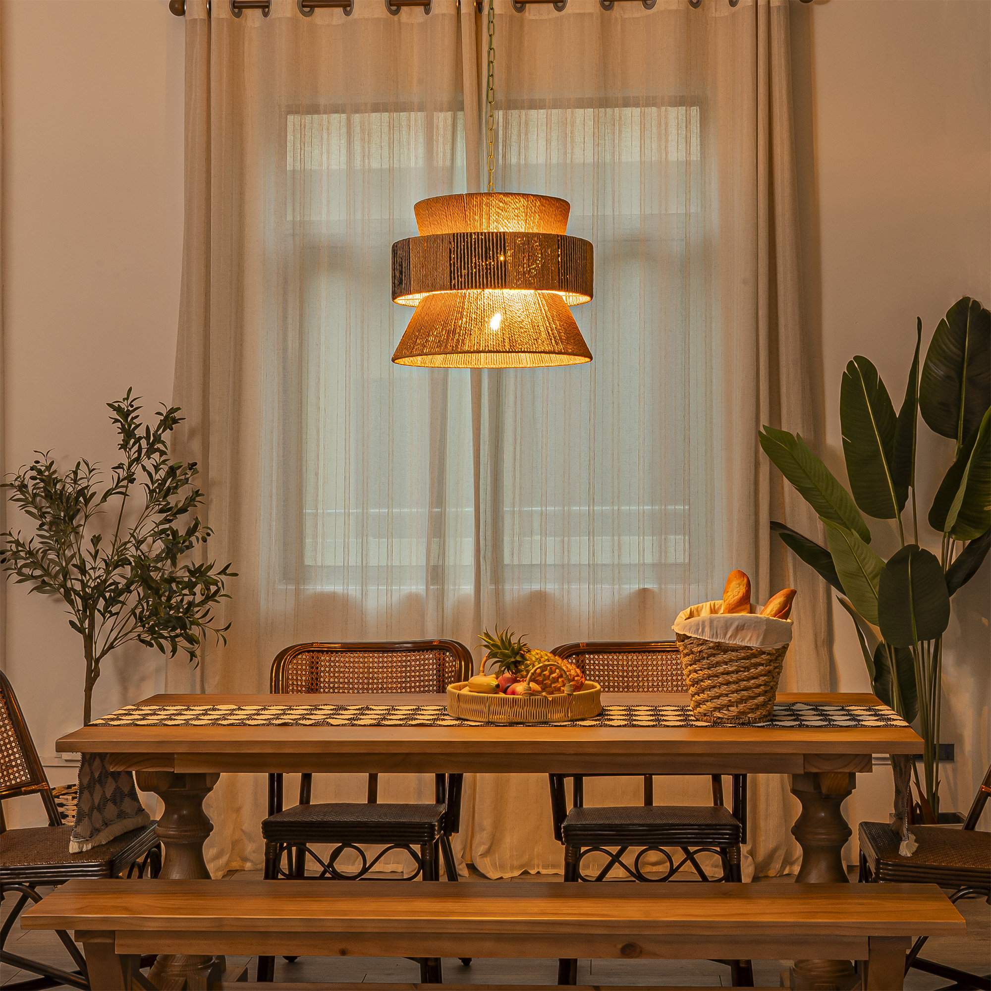 Bay Isle Home™ 4-Light 3-Tier Coastal Chandelier Handwoven Multi Color ...