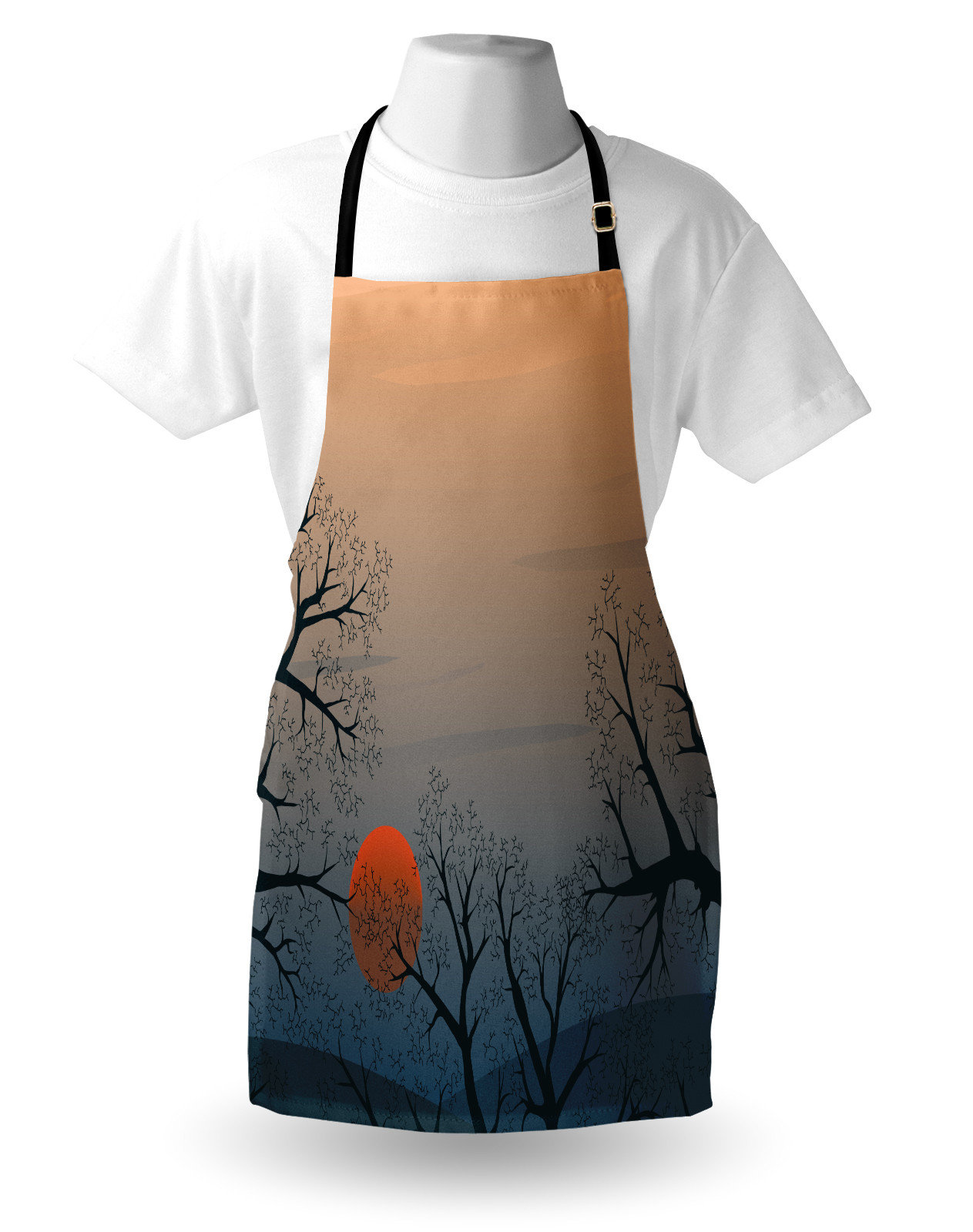 East Urban Home Tree Apron Unisex, Sunrise Branches Misty Sky, Adult ...