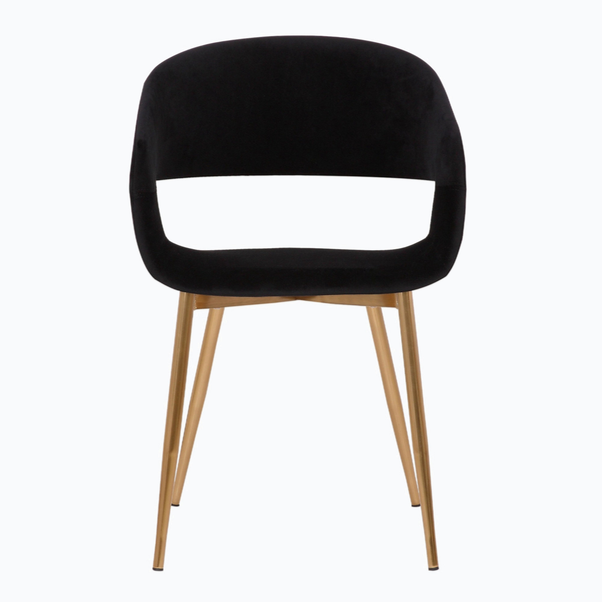 Wenty Upholstered Open Back Dining Accent Chair With Metal Angled Legs ...