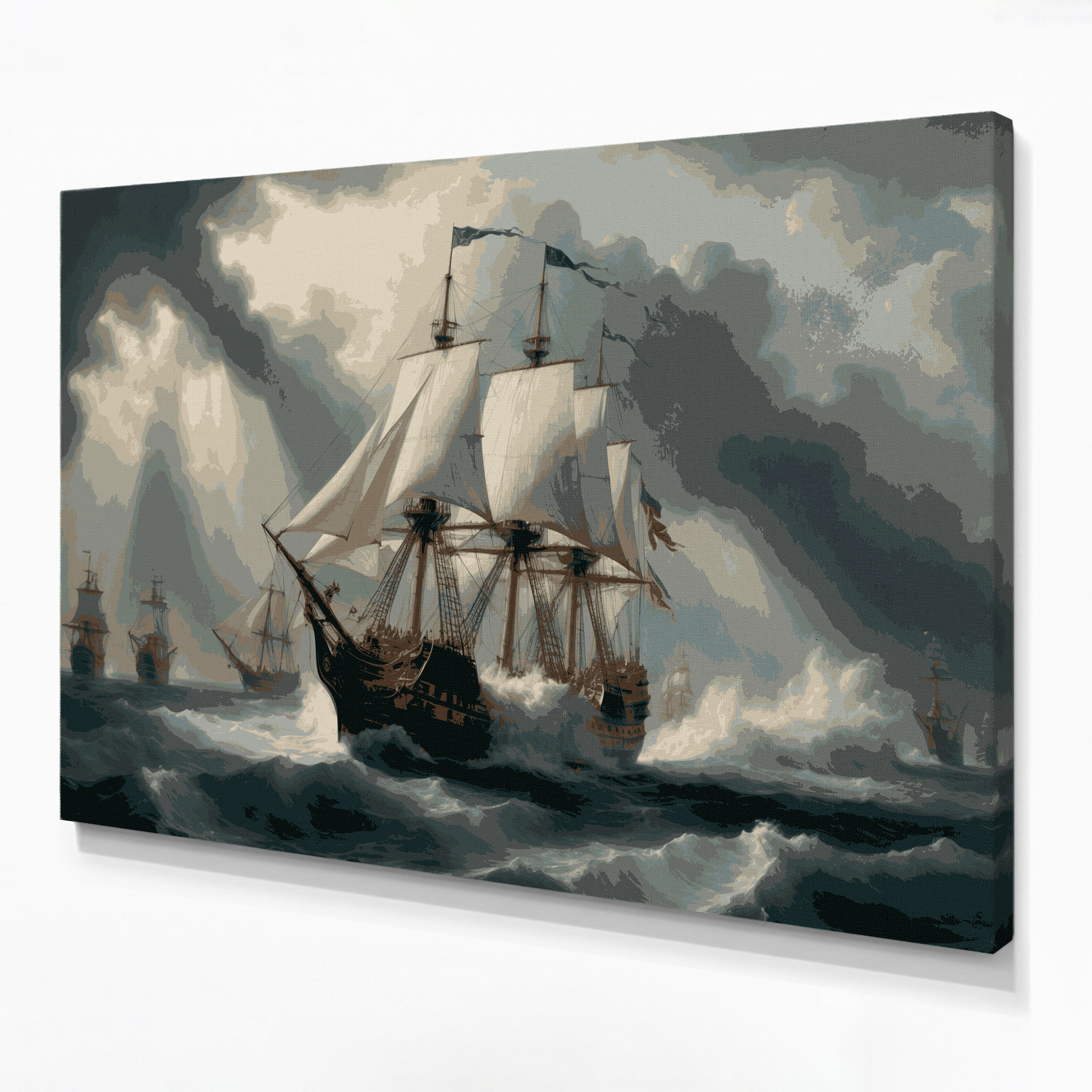 Longshore Tides Nautical Naval history Gray Canvas Wall Art | Wayfair