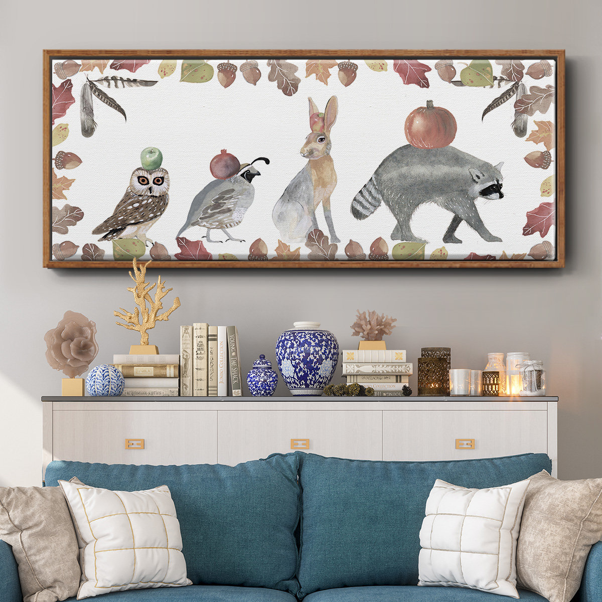 Wexford Home Cute Autumn Forest Collection D- Framed Canvas | Wayfair