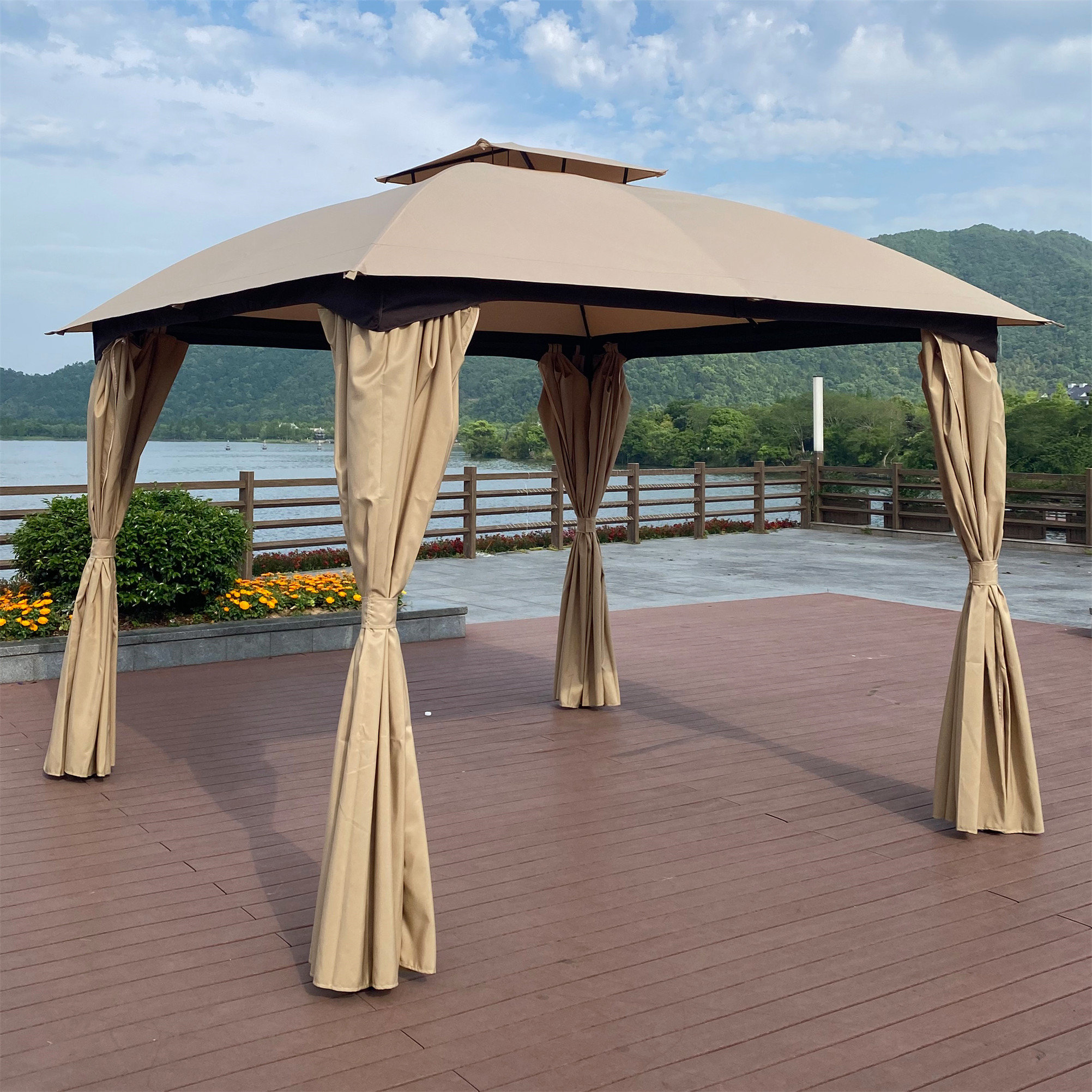 Creationstry 10 Ft. W x 10 Ft. D Metal Dome Gazebo | Wayfair
