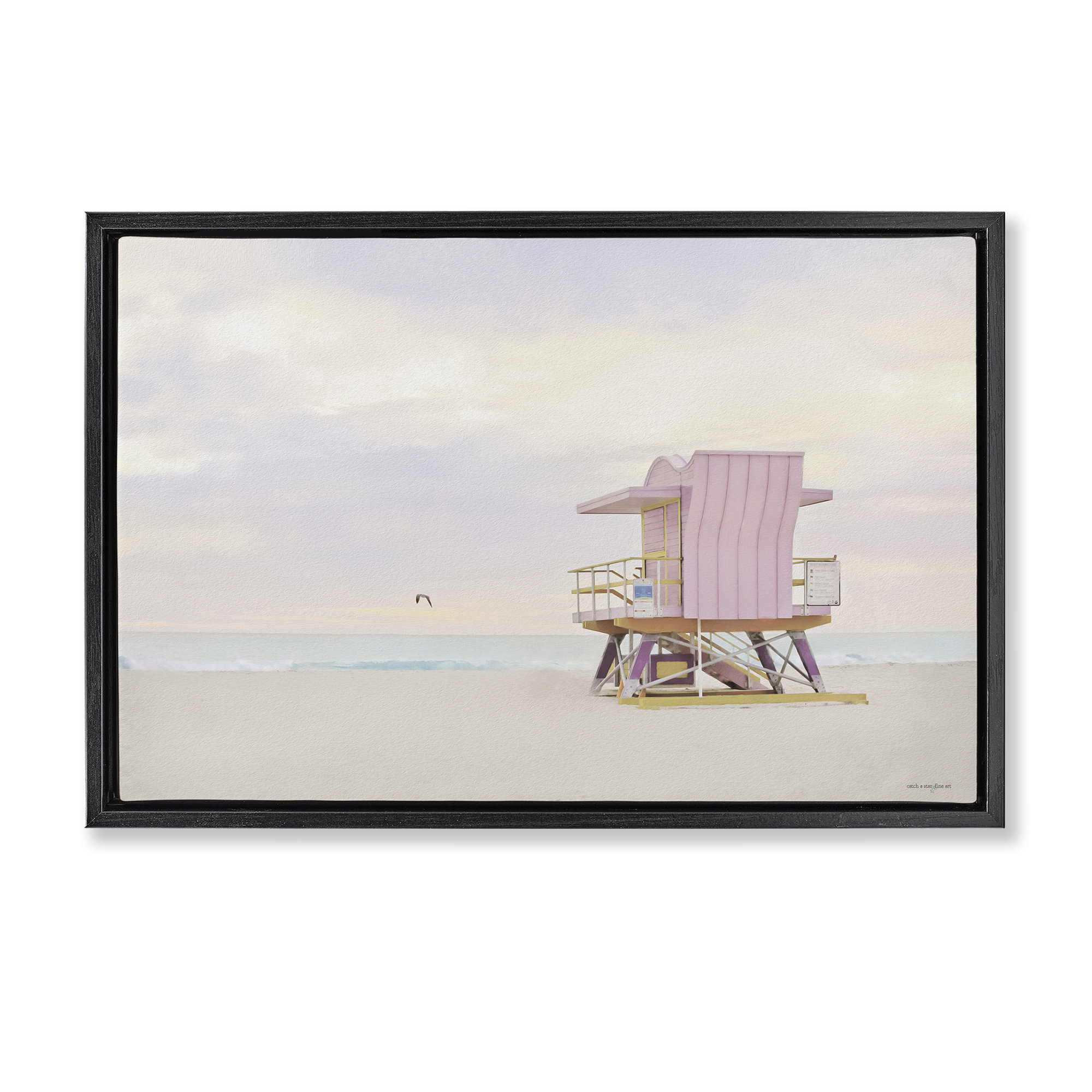 Latitude Run® Pink Paradise Beach Floating Frame, design by Seven Trees ...