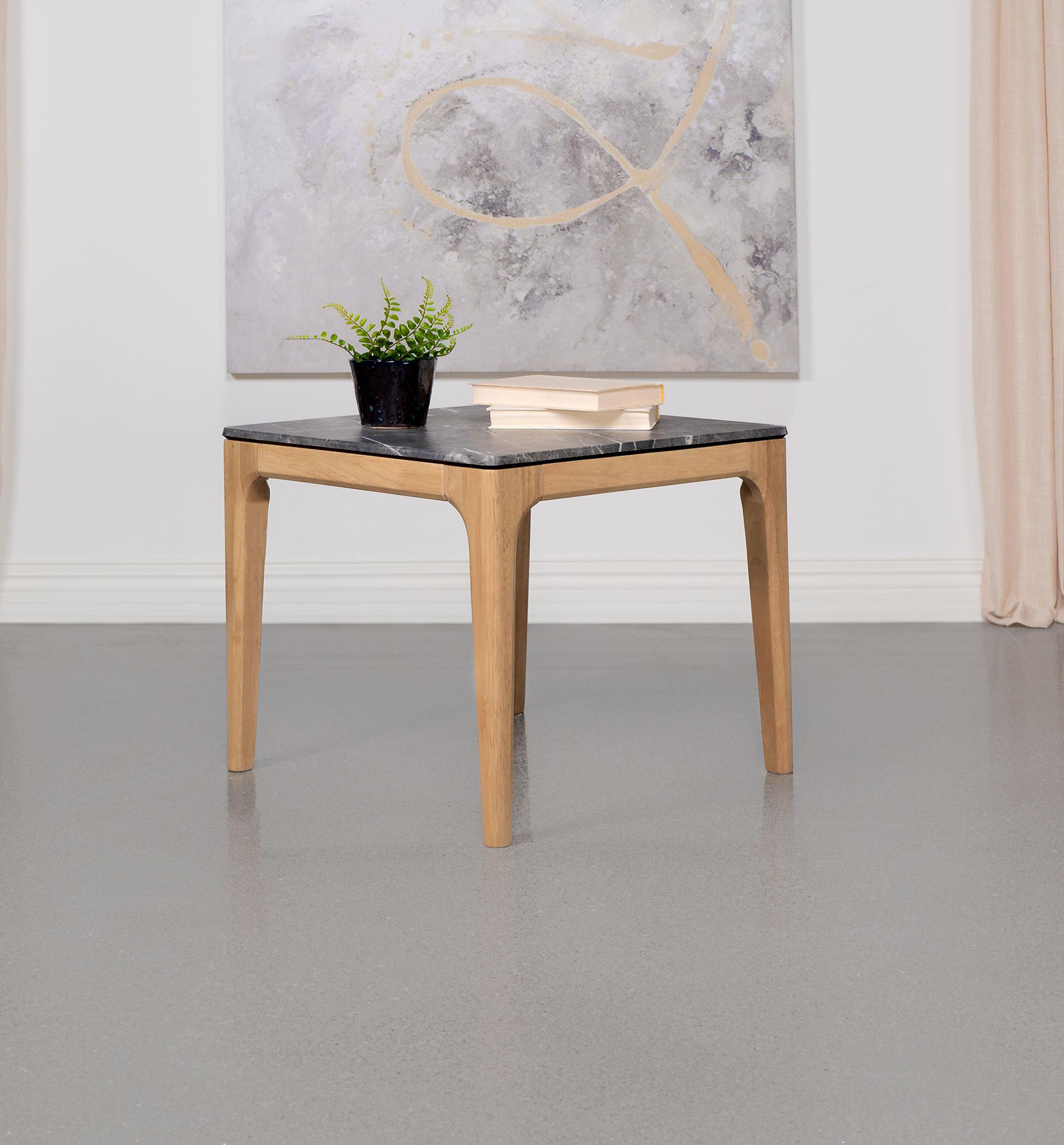 Brayden Studio® Square SmartTop Side End Table Grey and Light Oak | Wayfair