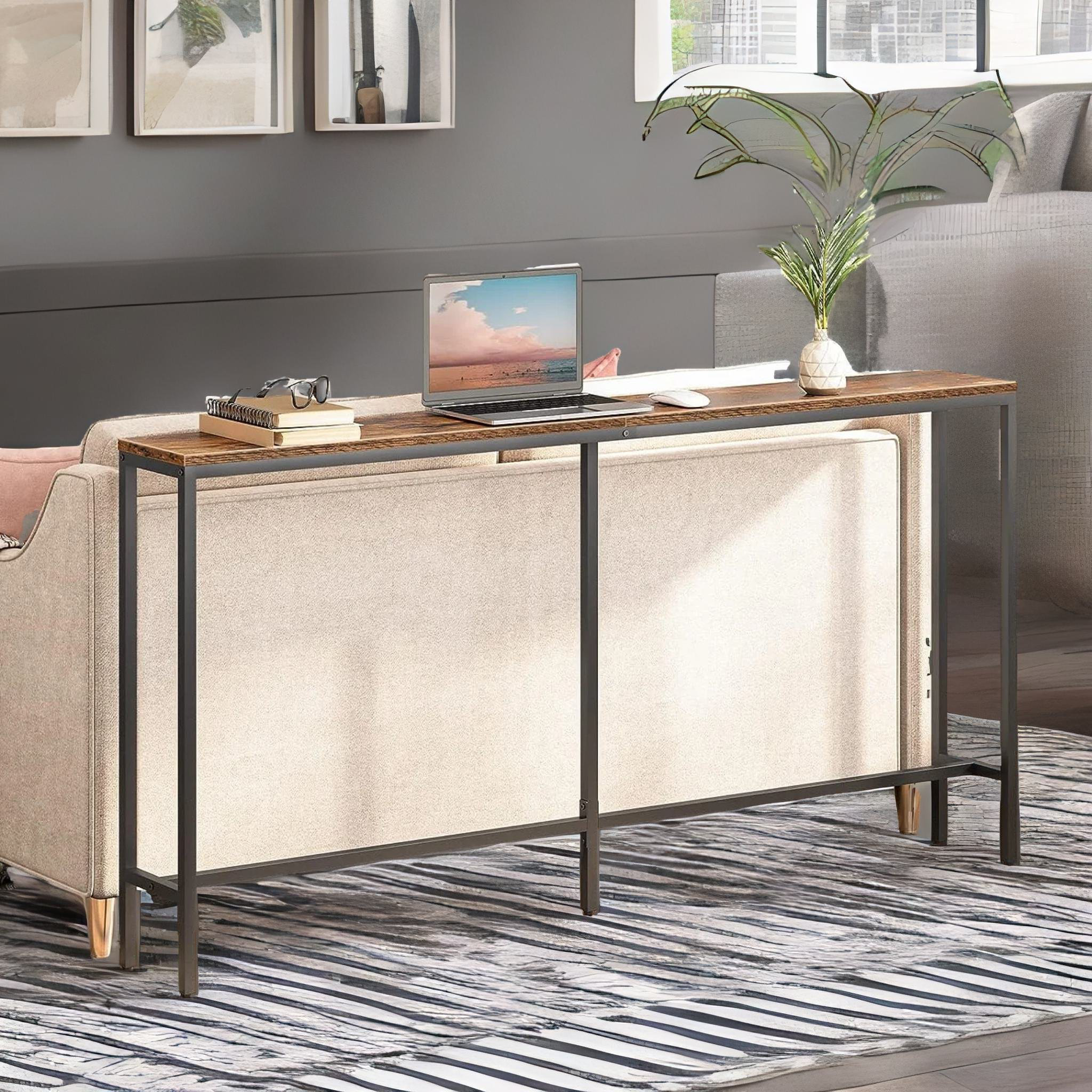 Nalej 180CM Rustic Brown Slim Console Table Hallway Entryway Furniture