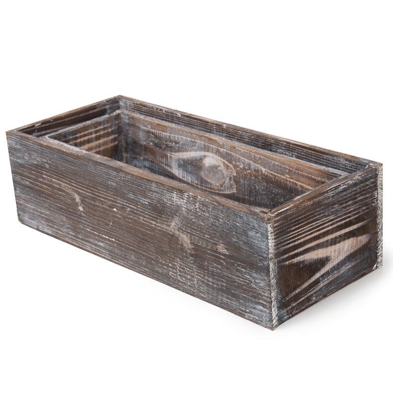 Rosalind Wheeler Klinger 2 - Piece Wood Tabletop Planter Box Set | Wayfair