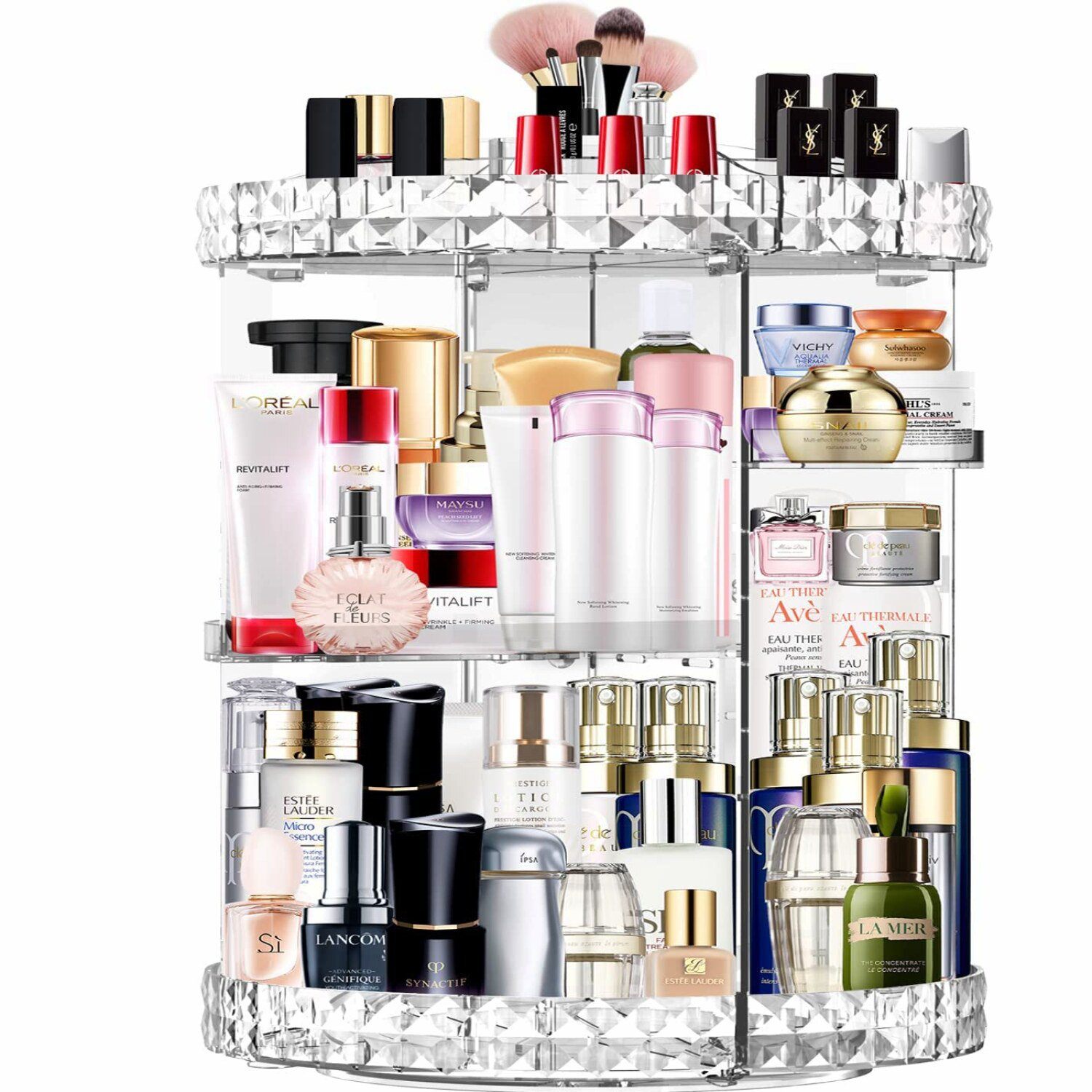 Latitude Run® 360° degree Spin Makeup Tower - Adjustable 7-Layer ...
