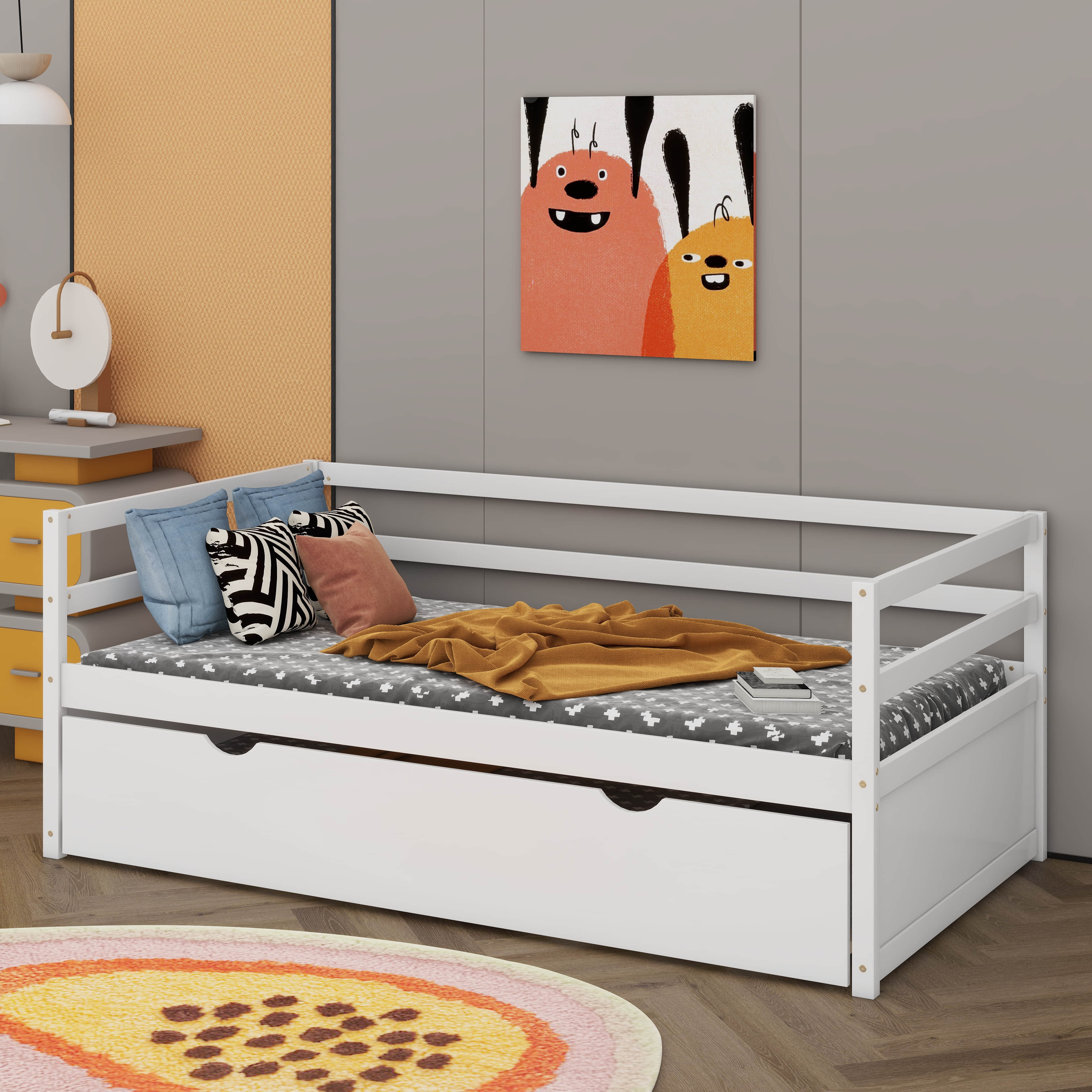 Lark Manor™ Daybed Set With Underbed Trundle Frame Twin Size | Wayfair