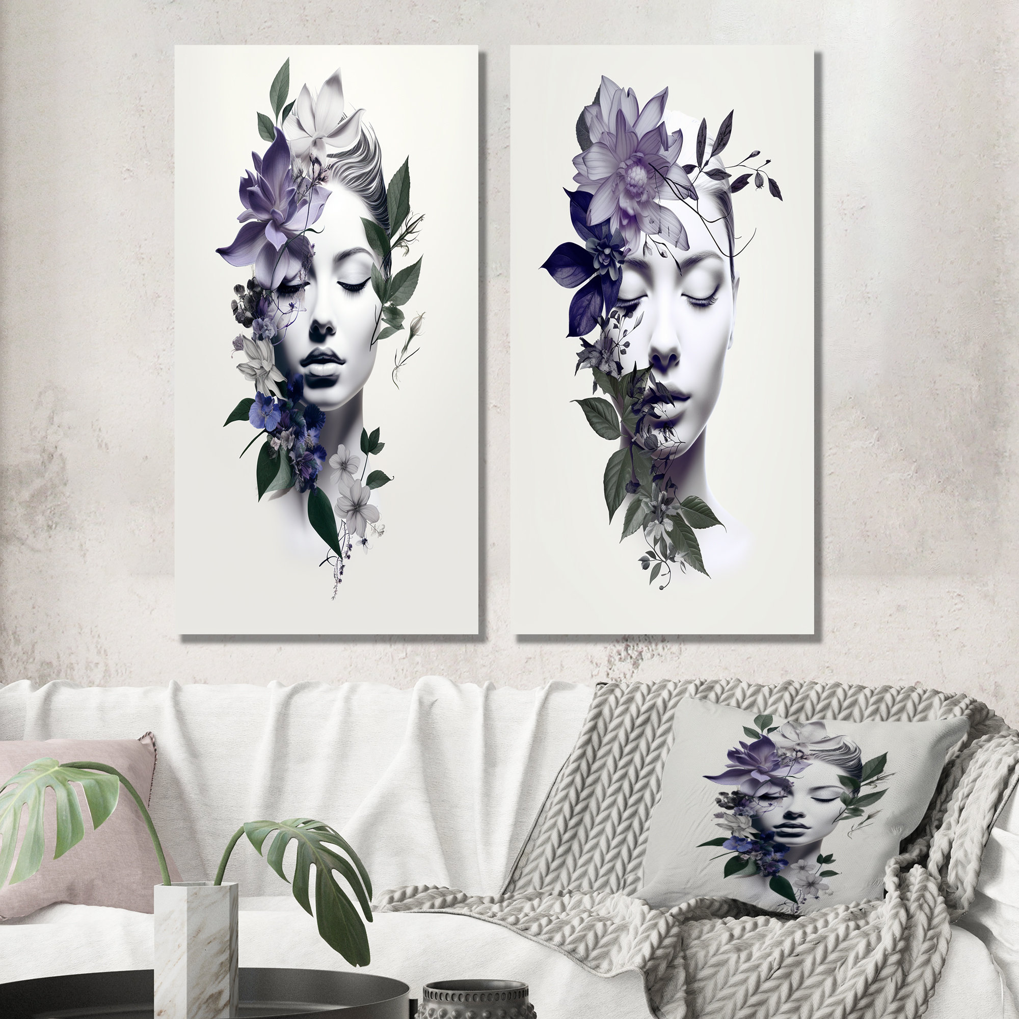 Latitude Run® Purple Yin Yang Abstract Woman I - Woman Abstract Metal ...