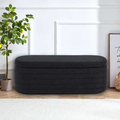 Latitude Run® Hazelzet Upholstered Flip Top Storage Bench & Reviews ...