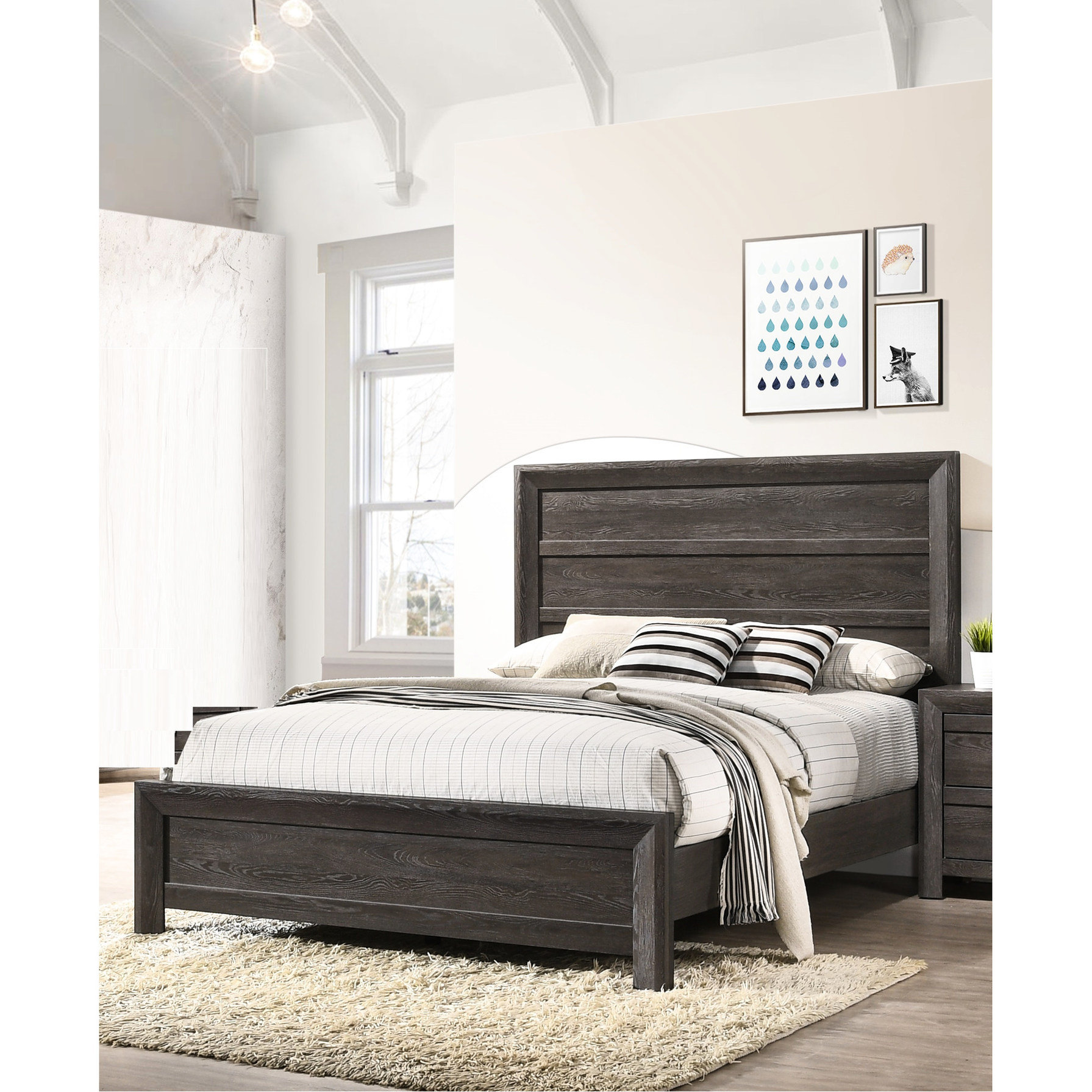 Lark Manor™ Contemporary Style Full Size Bedroom Bed, Rustic Gray Brown ...