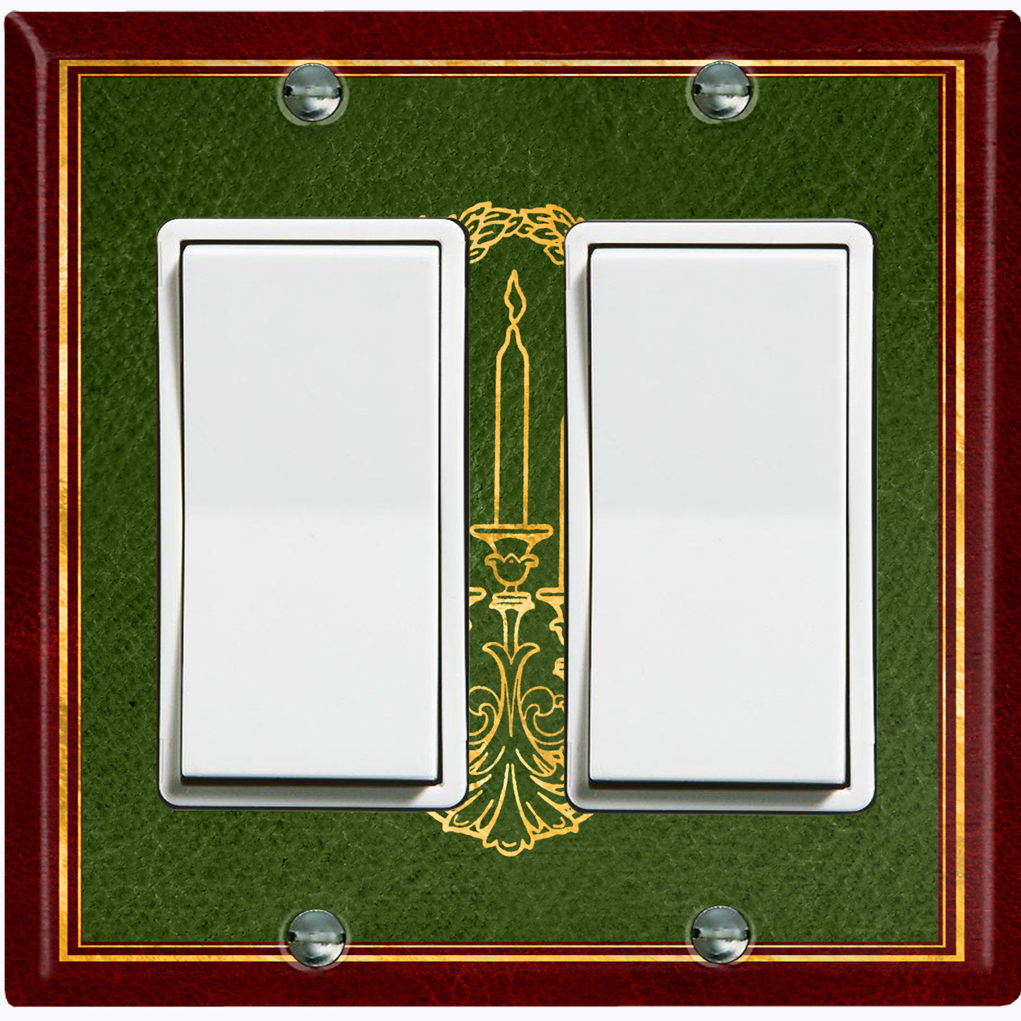 WorldAcc Elegant Candles Wreath 1-Gang Toggle Light Switch Wall Plate ...