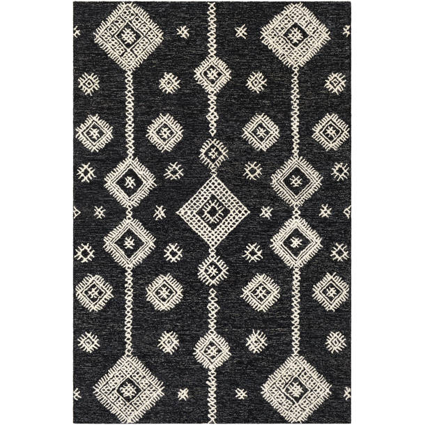 Union Rustic Aleta Handmade Wool Ivory/Orange Rug | Wayfair