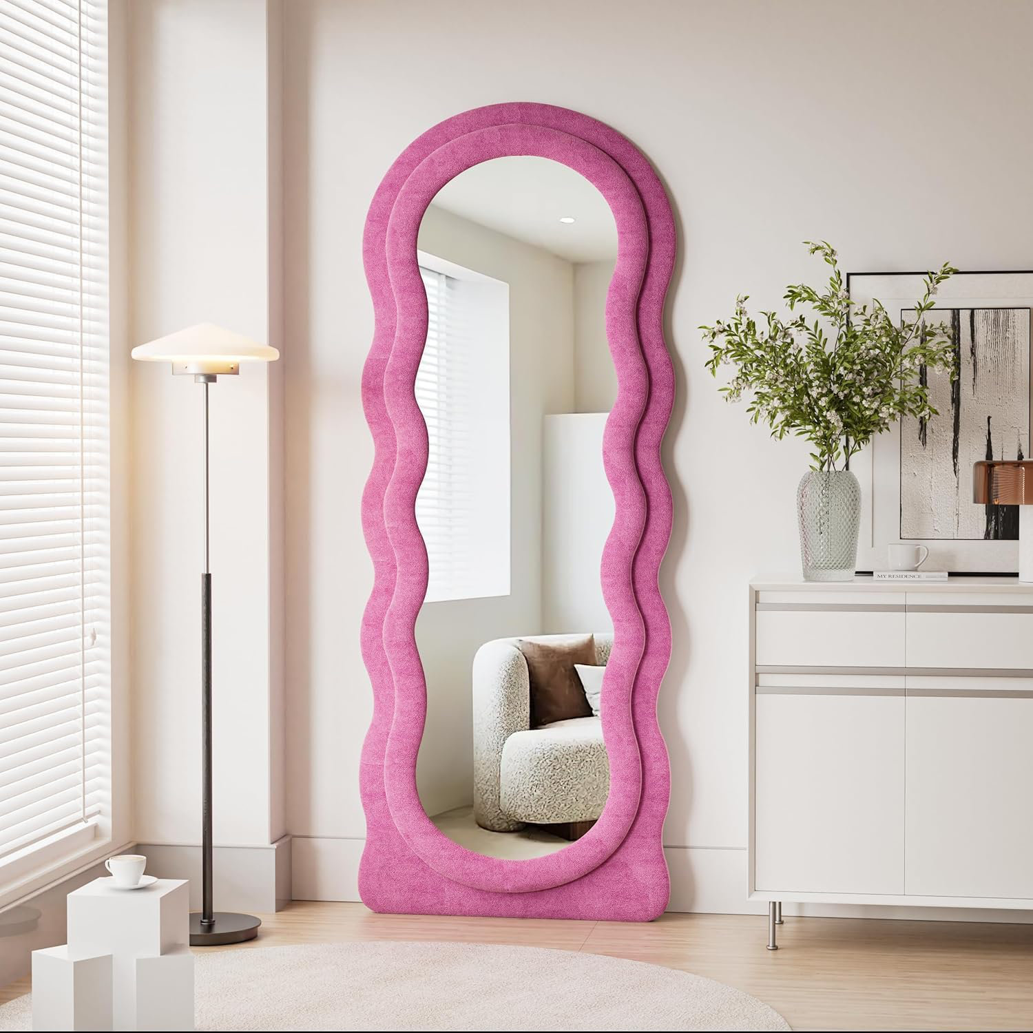 Wrought Studio™ Full Length Mirror, 63" X 24" Irregular Wavy Mirror ...