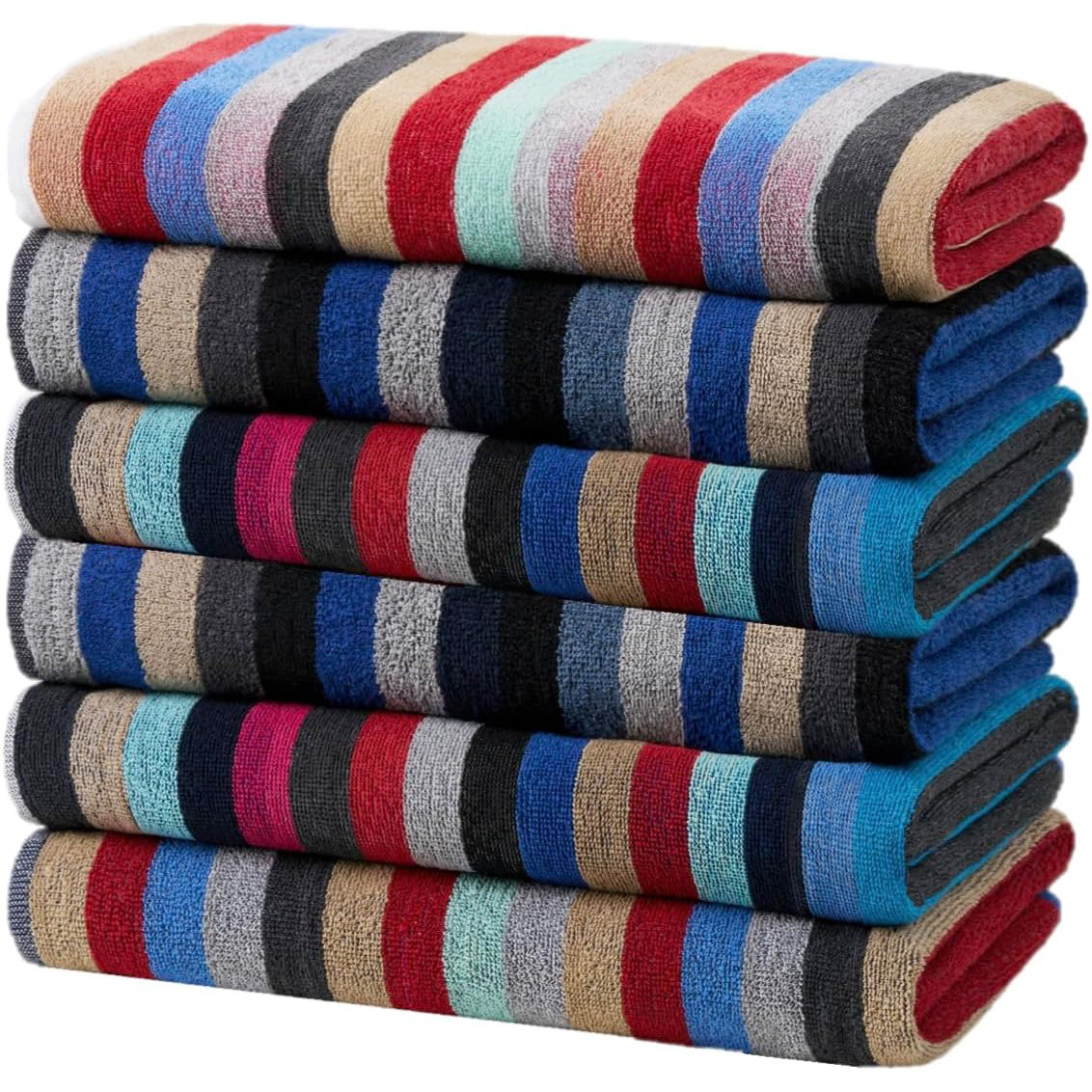 Ebern Designs Brooksley Multi-Color Royal Stripe Beach Towels ...