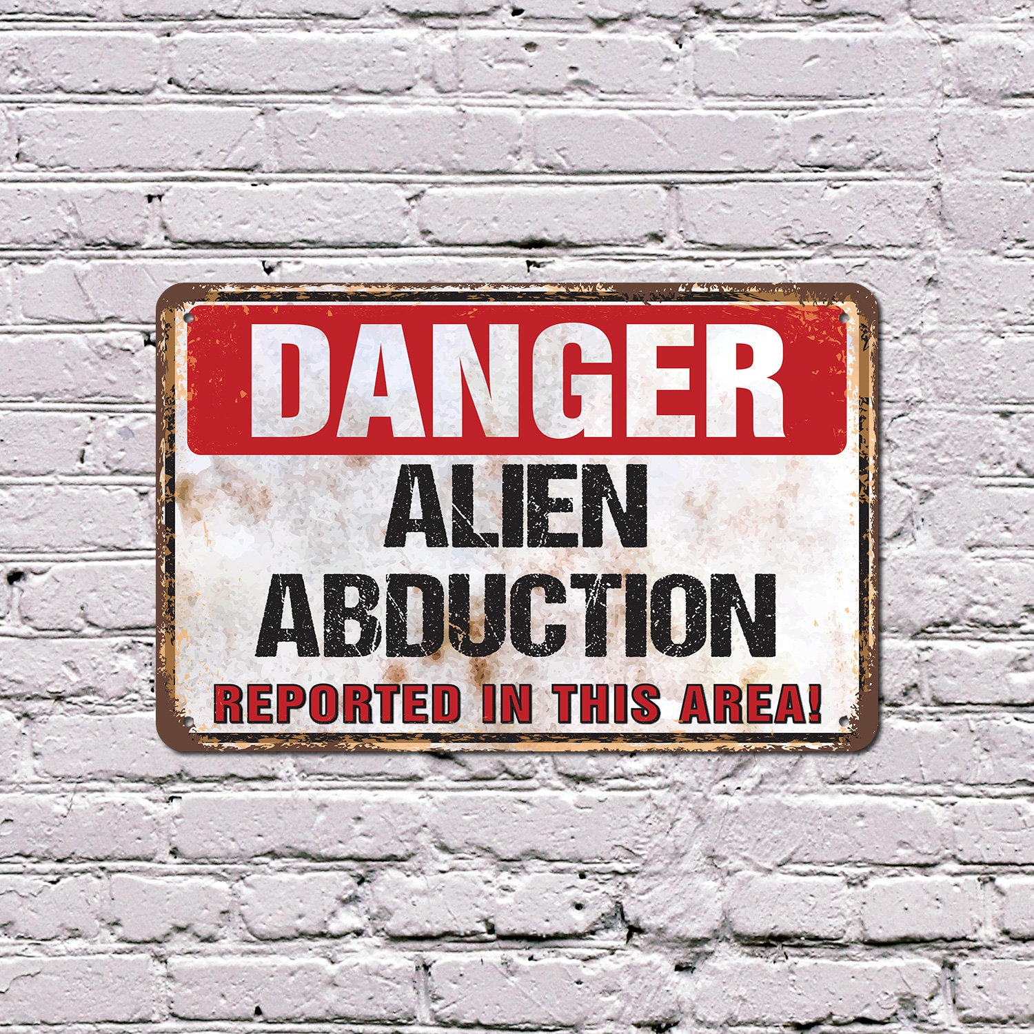 SignMission Danger Alien Abduction 13 Inch x 20 Inch Plastic Sign ...
