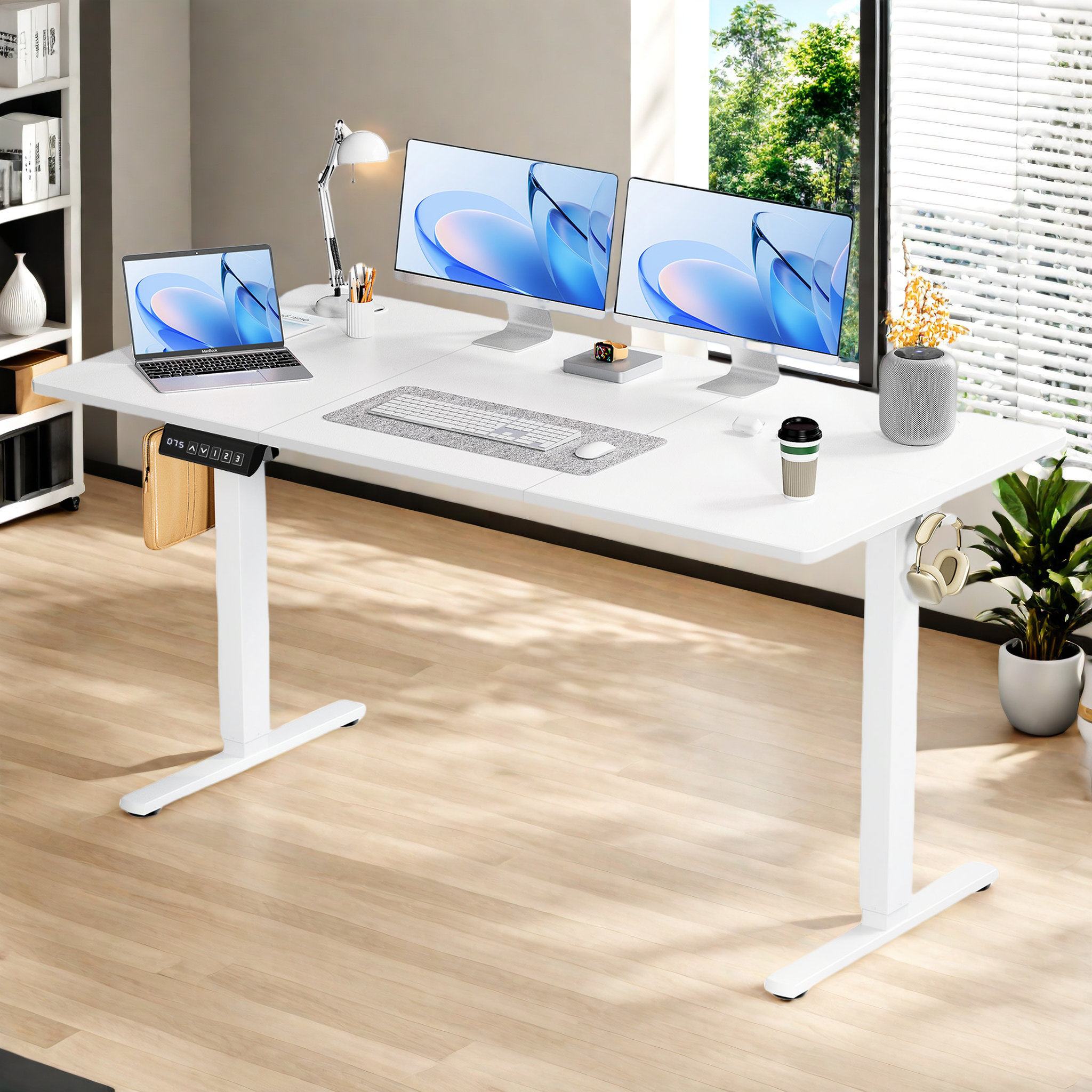 Inbox Zero Adjustable Height Standing Desk, Electric Standing Write ...