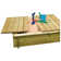 Rowlinson 26kg 120cm W Solid Wood Square Nautural Timber Sandbox with ...
