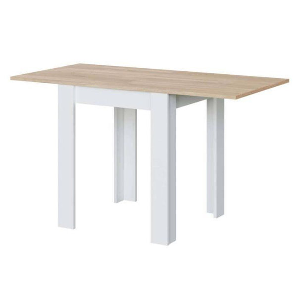 Latitude Run Ridge White And Light Oak Effect Extending Dining Table ...