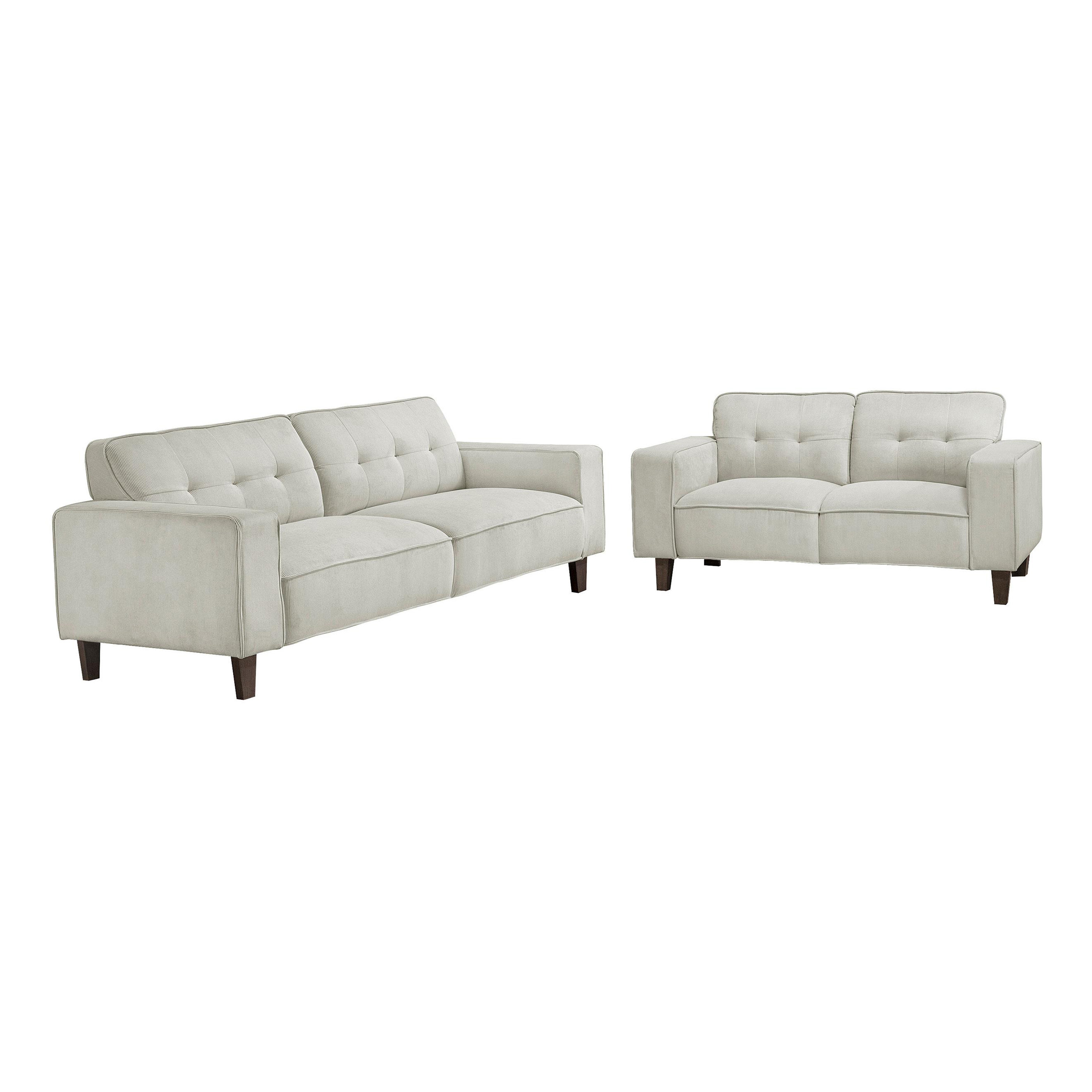 Latitude Run® 2-piece Upholstered Track Arm Sofa Set Greige | Wayfair