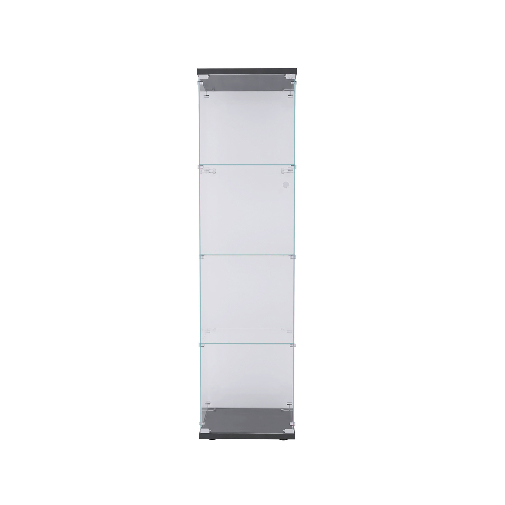 George Oliver LED Glass Display Cabinet 4-Shelf with Door and Lock ...