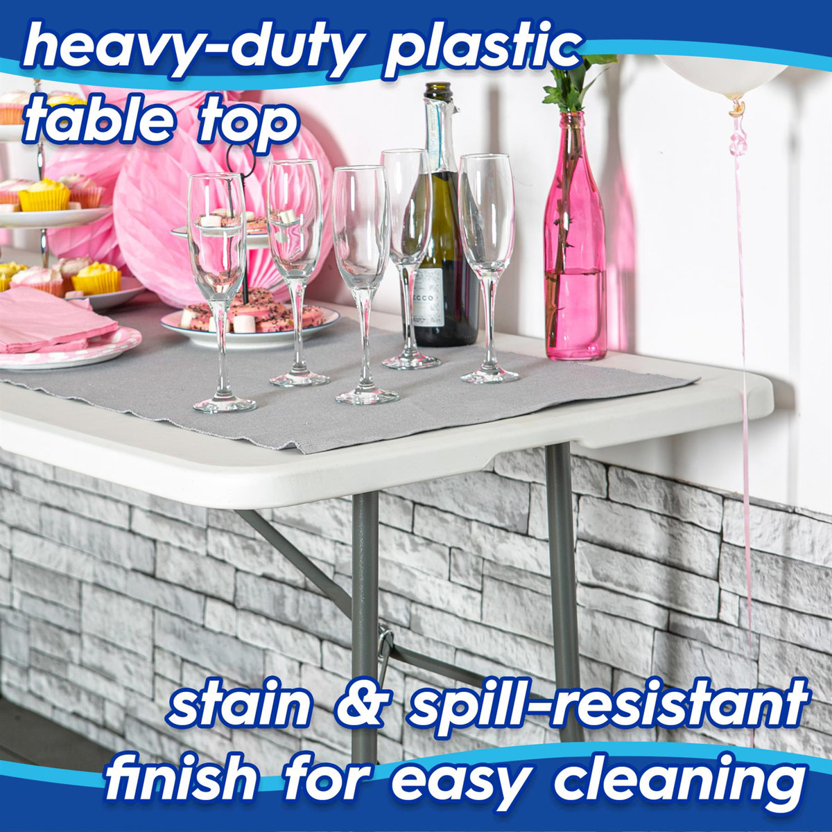 Harbour Housewares 180cm Rectangular Portable Folding Table | Wayfair.co.uk