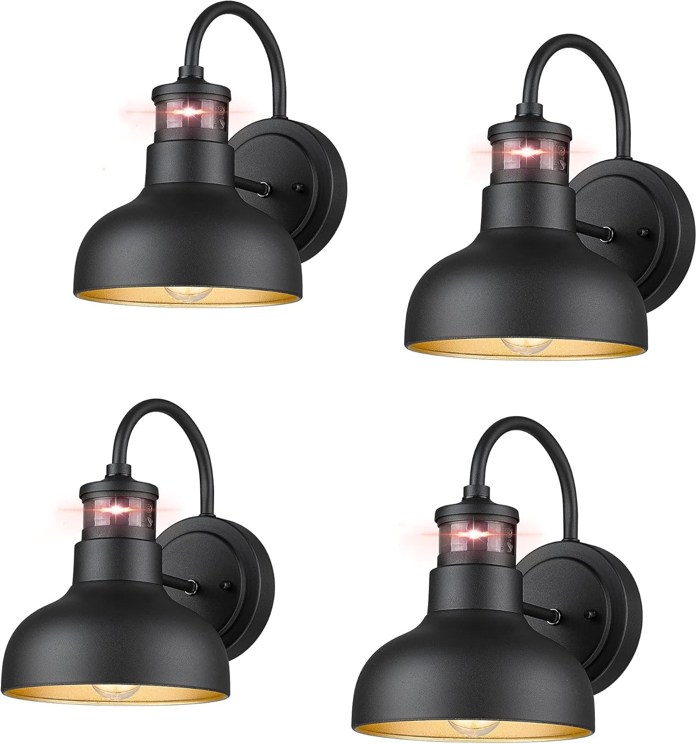 17 Stories Cierra 4 Pack 9" Outdoor Motion Sensor Wall Lights, Dusk To ...