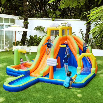 Yaheetech 18'5" x 17'10" Inflatable Water Slide with Air Blower | Wayfair