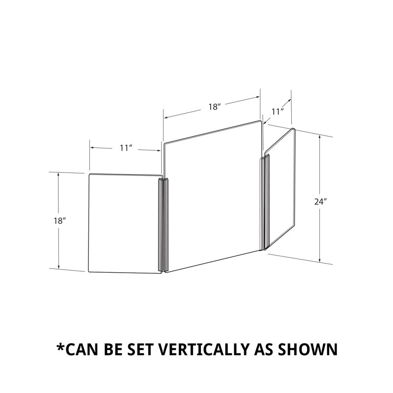 Azar Displays High Clear Acrylic Tri-Fold Protective Shield - Wayfair ...