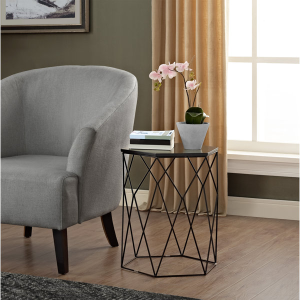 Adore Decor Modern Element Geometric Side Table, Hexagon-Shaped ...