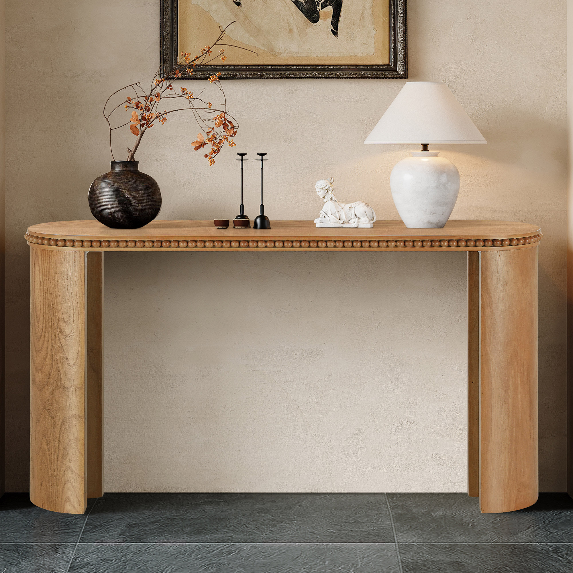 Dakota Fields Elowen 59.84" Console Table With Beaded Trim And ...