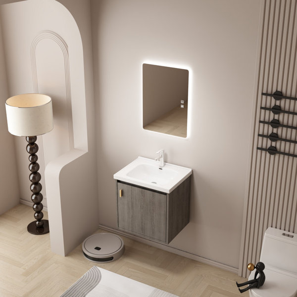 Ebern Designs 20" Small Wall Mounted Bathroom Vanity with Ceramic Sink ...