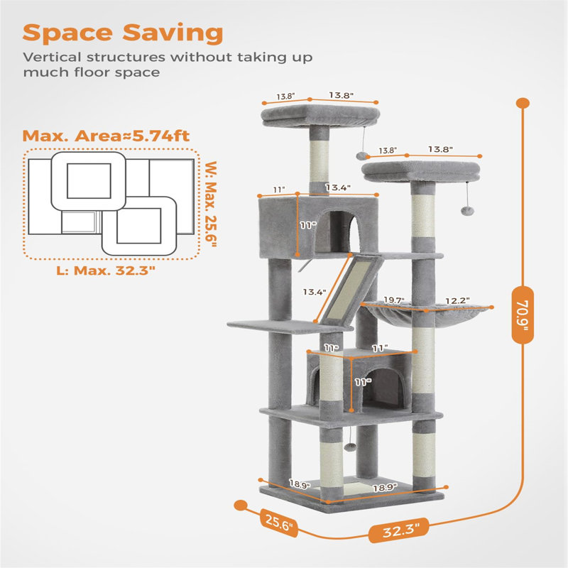 Tucker Murphy Pet™ Everado 70.91'' H Cat Tree | Wayfair