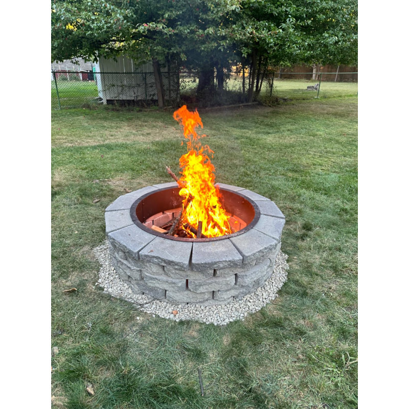 Latitude Run® Round Fire Pit Ring Insert Outer 31 Inch Inner DIY ...
