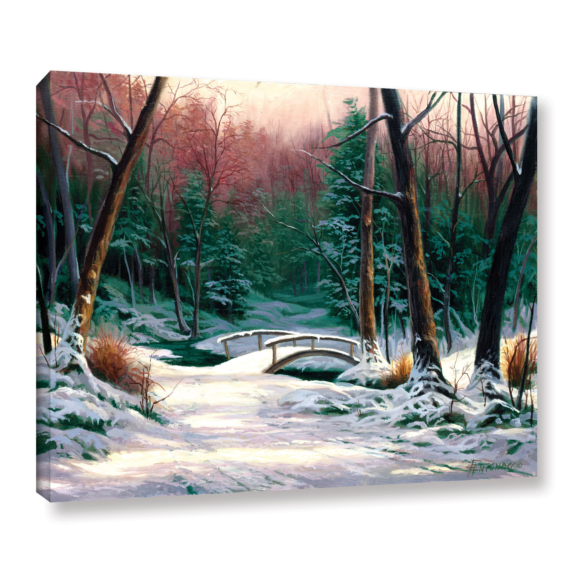Millwood Pines 'Winters Bridge' - Painting Print on Canvas | Wayfair