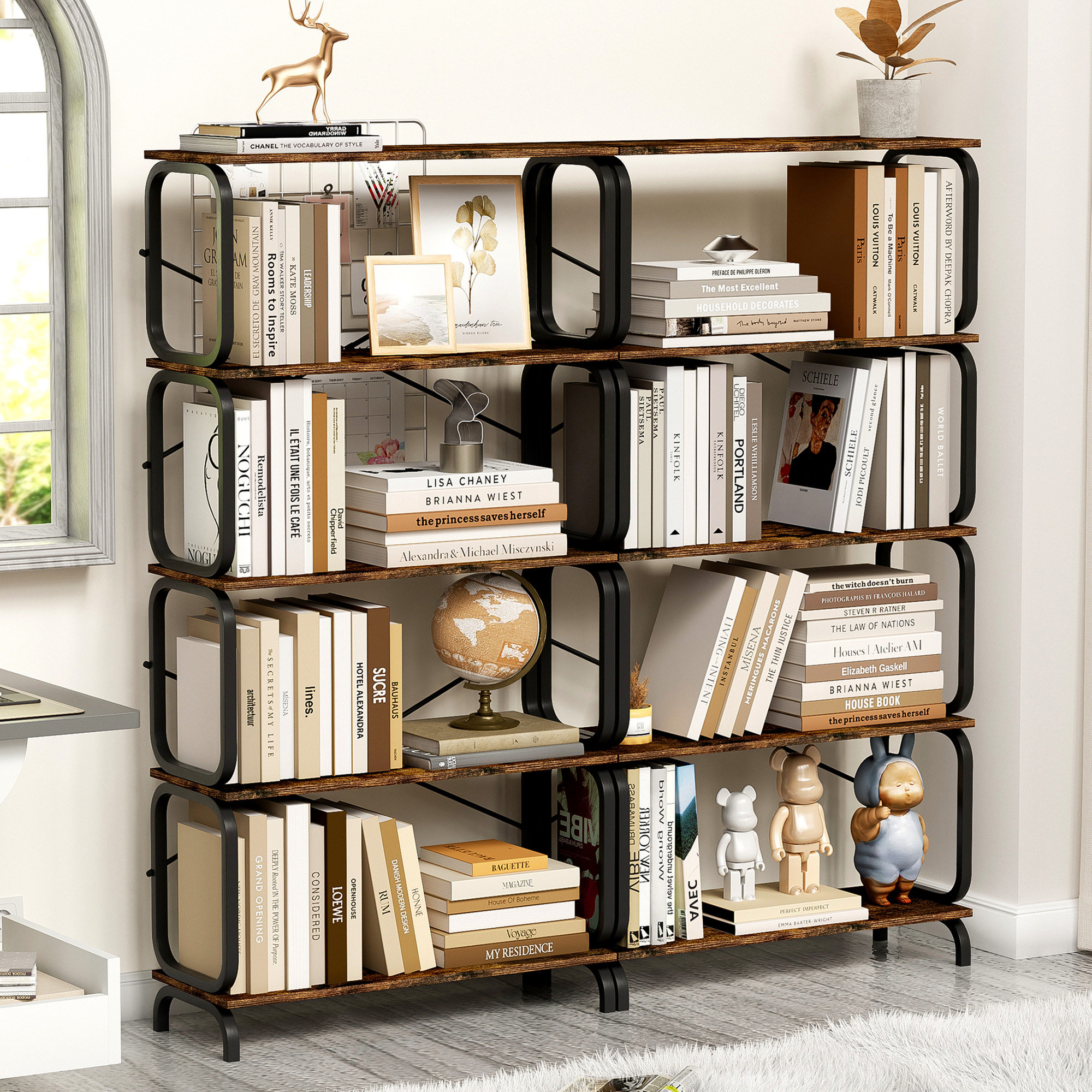 George Oliver 5 Tier Large Book Shelf, Bookcase Home Office Open ...