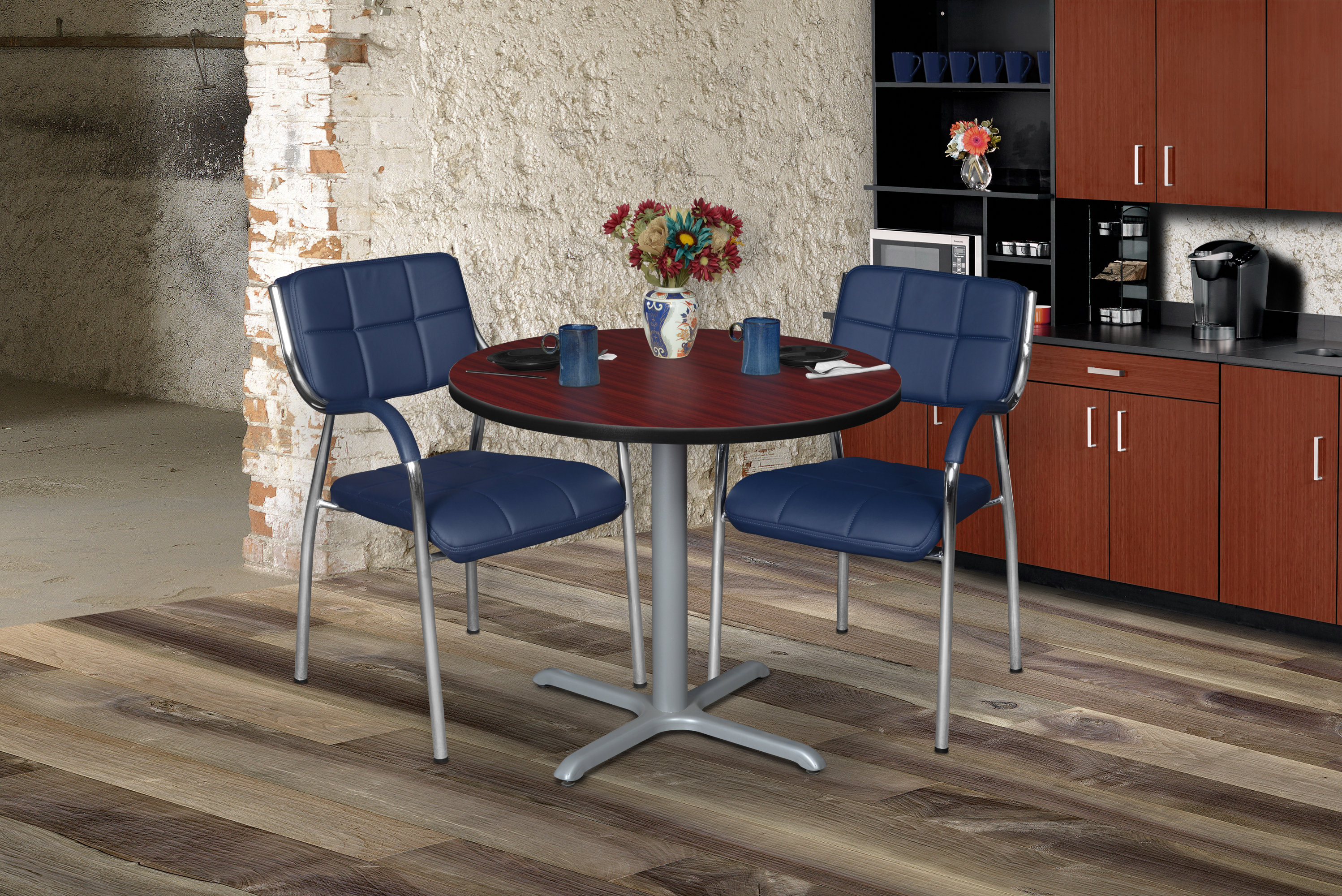Regency Cain Small Round X-Base Breakroom Table Top, Legs | Wayfair