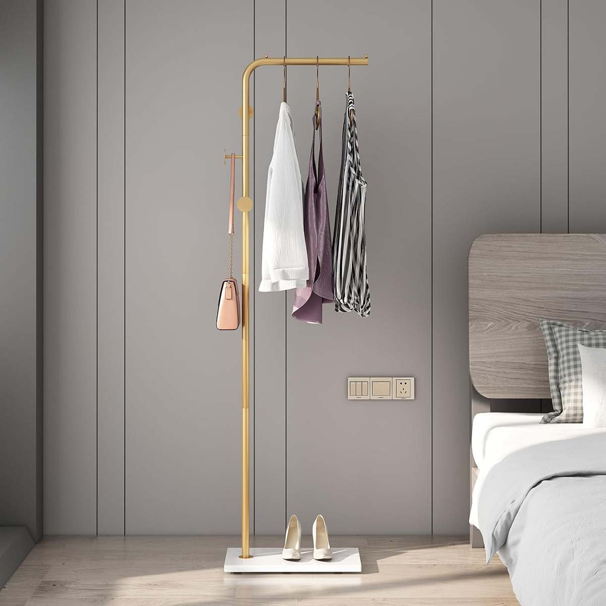 Mercer41 Gold Coat Racks, Metal Coat Racks Freestanding With Crossbar ...