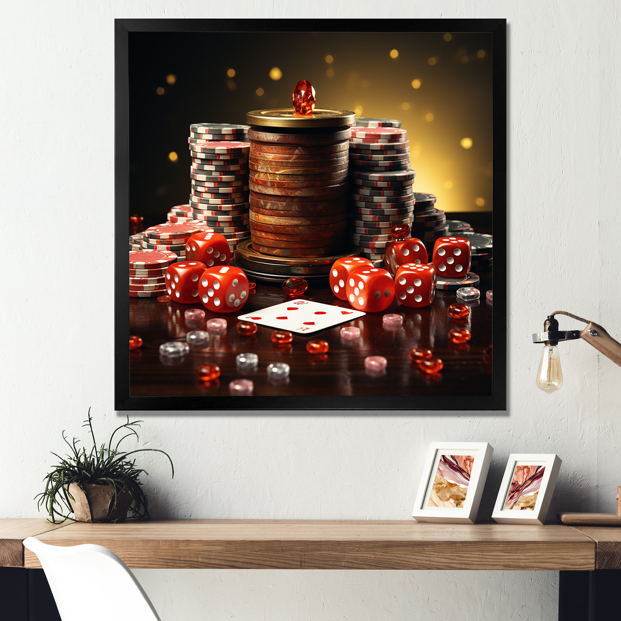 Ebern Designs Casino Gambling Icons Poker III - Casinos / Race Tracks Wall Art | Wayfair